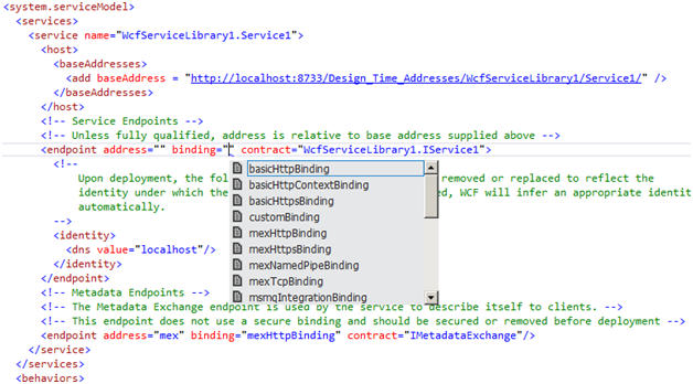 Intellisense For Wcf Config File 4 5